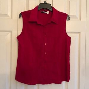croft & barrow | Tops | Raspberry Colored Sleeveless Button Down Blouse ...